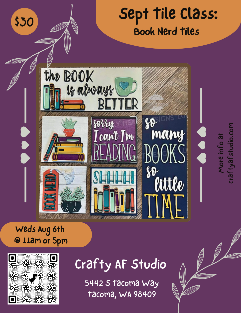 Book Nerd - September Tile Paint – Crafty AF LLC